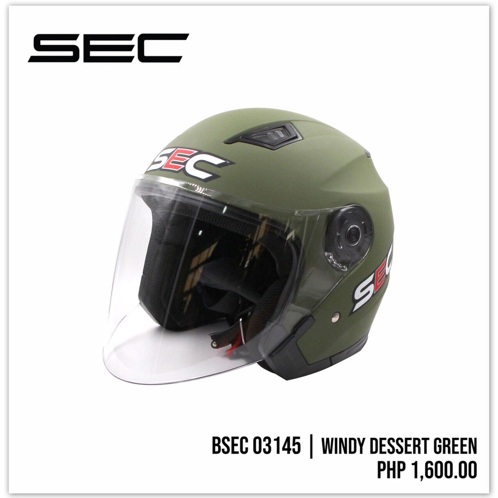 SEC 03145 HALF FACE WINDY DESSERT GREEN | Shopee Philippines