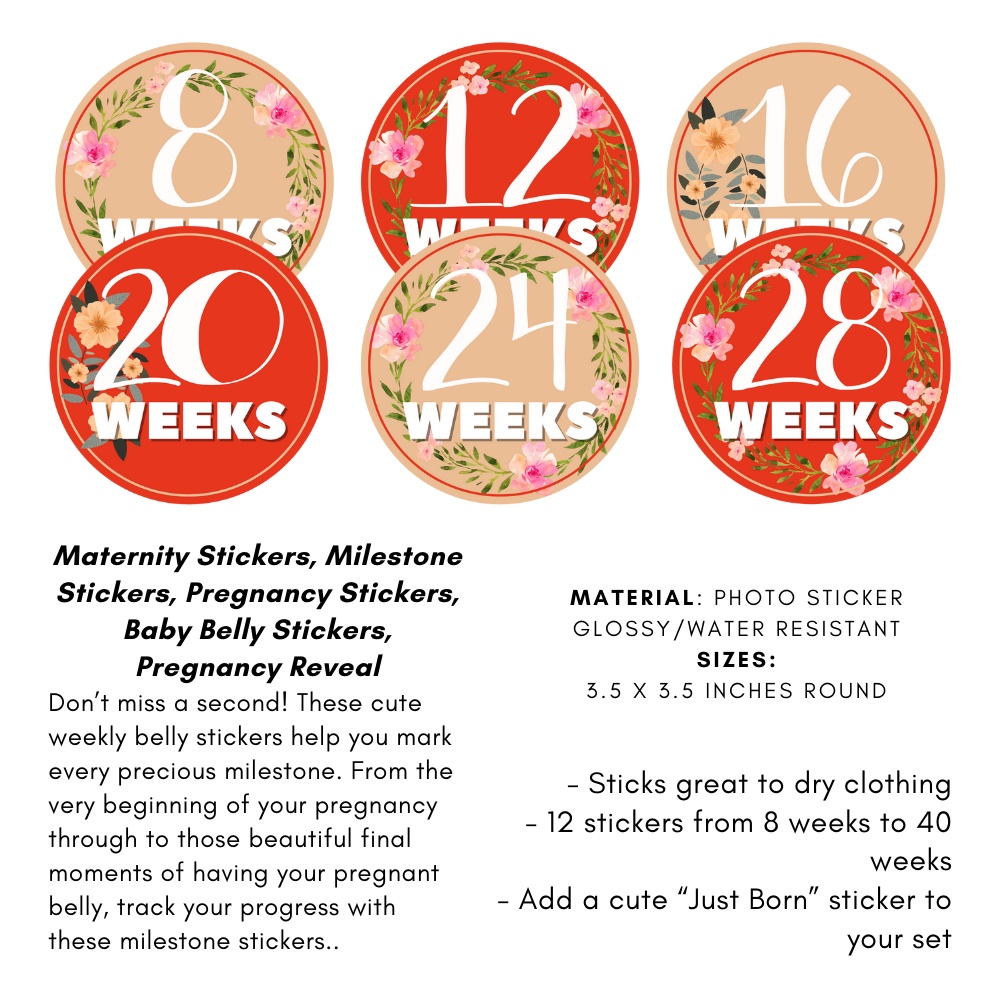 Maternity Stickers, Milestone Stickers, Pregnancy Stickers, Baby Belly ...