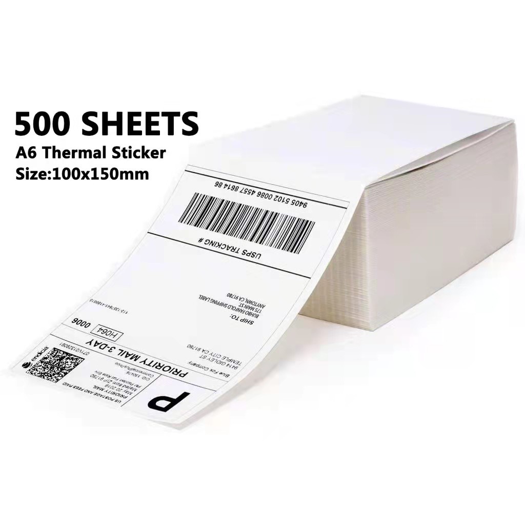 Thermal Paper Waybill Sticker A6 100*150 Fold 500pcs Paper Sticker ...
