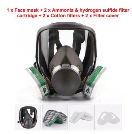 7-in-1 dust-proof gas mask full face mask gas respirator spray paint ...