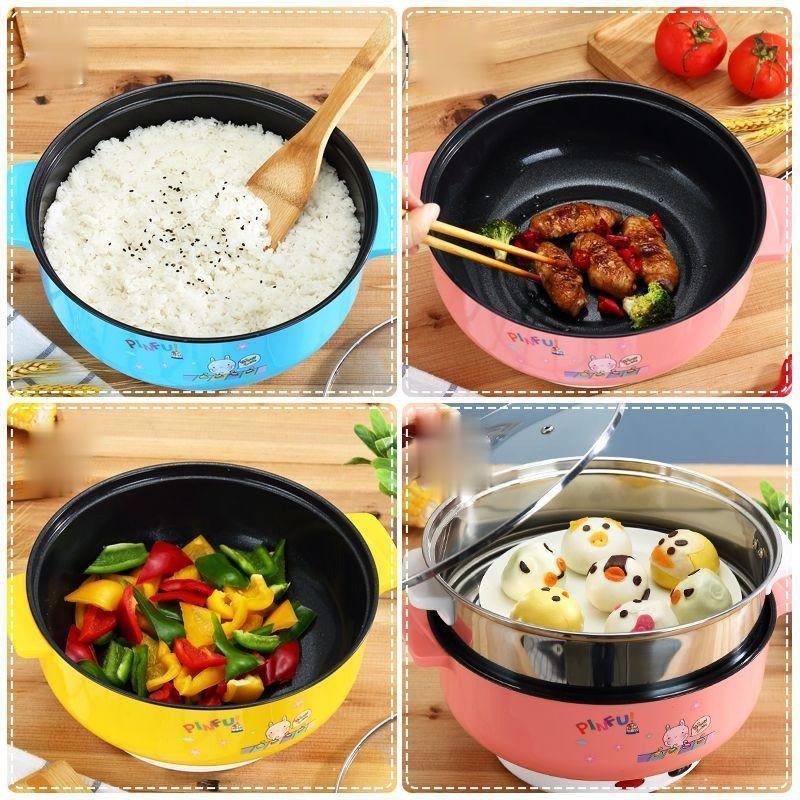 Electric wok mini skillet hot pot student small pan noodle cooker rice ...