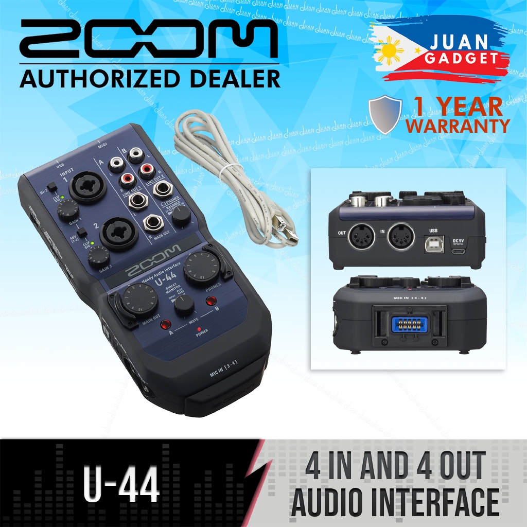 Zoom U-44 (U44) USB Mobile Recording and Performing Handy 4-In/4-Out ...