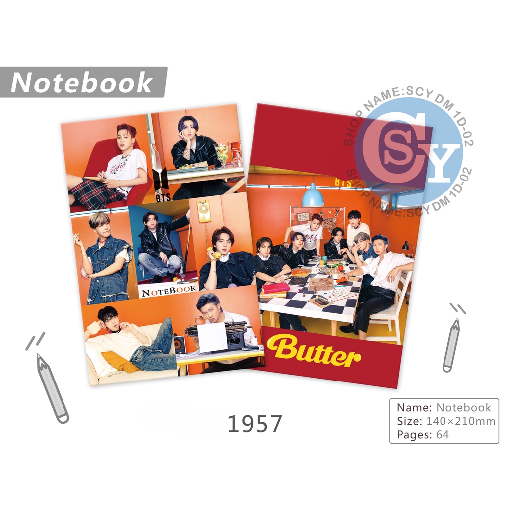 DECO KIt Bantang Boys composition Notebook K-pop School A5 Size page 30 ...
