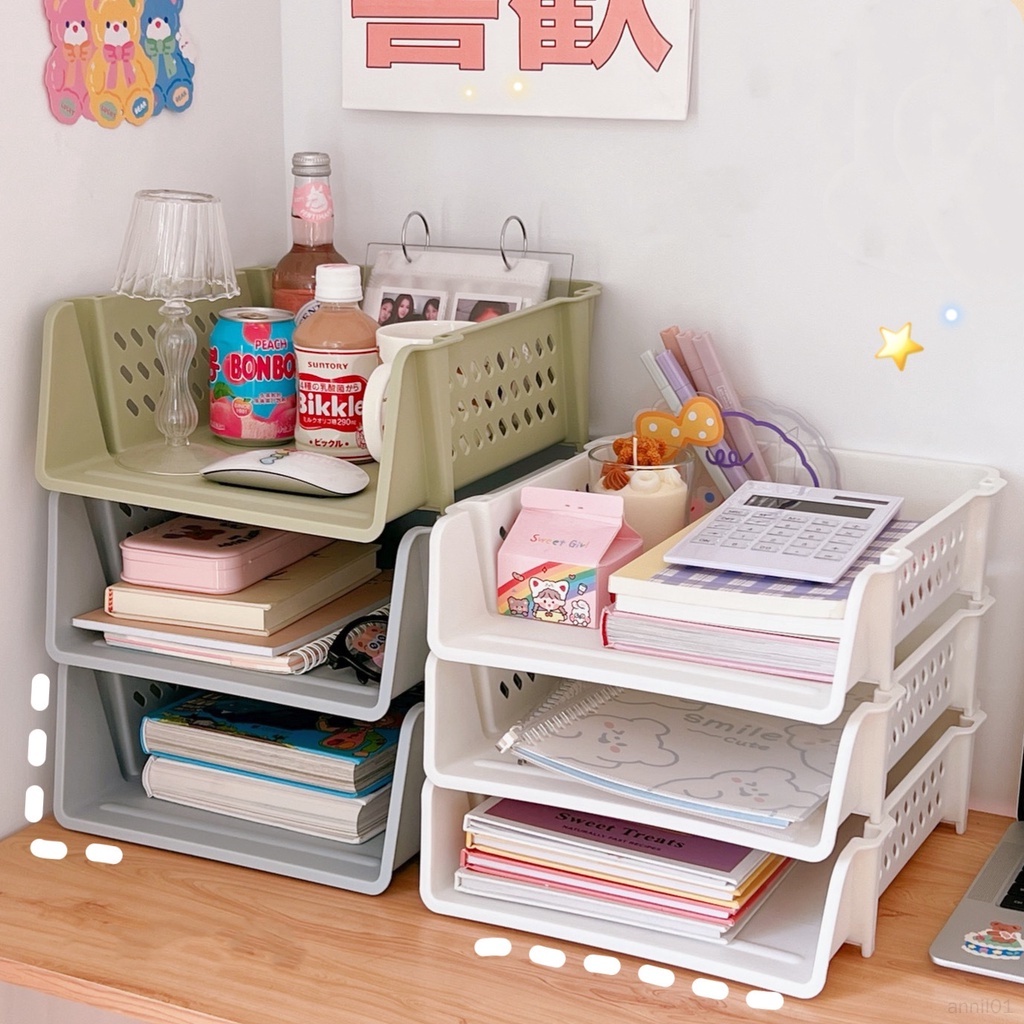 Desk Stackable Document Holder Office Supplies Rack Files Storage Box ...