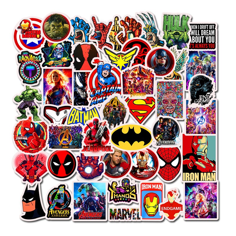 Marvel Superhero 50PCS Pretty Cute Cartoon Yellow Waterproof Sticker ...
