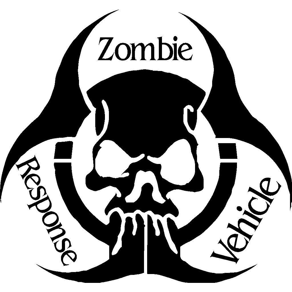 2Pcs/Pair Zombie response vehicle skull Vinyl sticker the walking dead ...