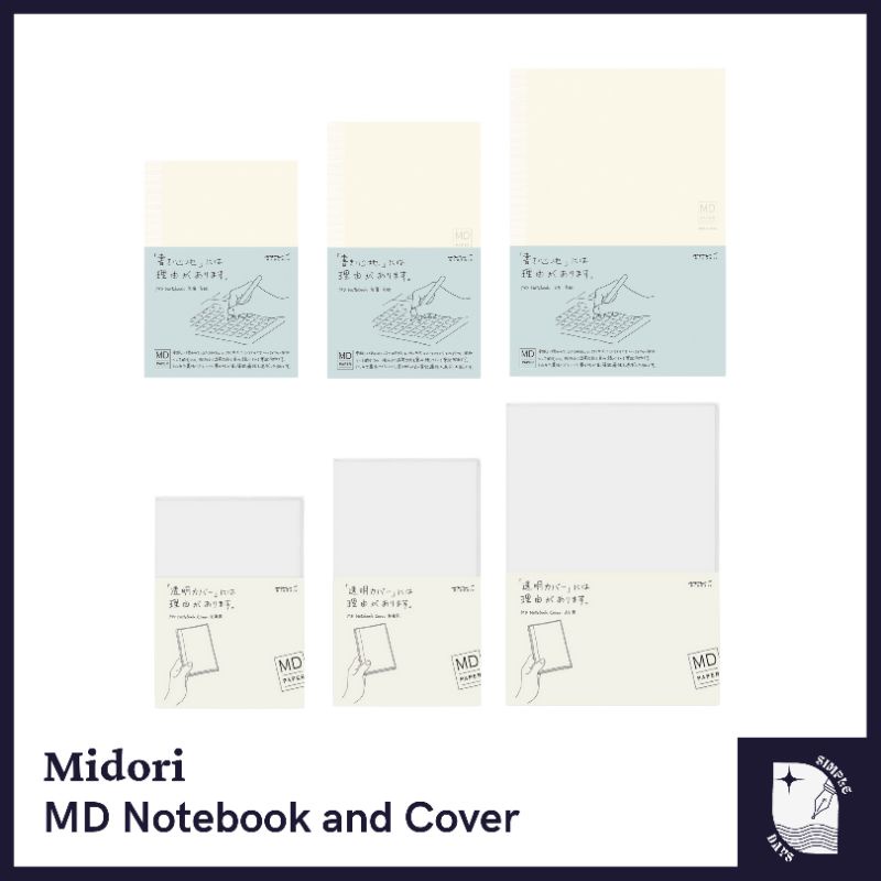 [On Hand] Midori MD Note Cover and Notebook - Grid / Blank / Ruled / Lined / A6 / B6 / A5 ...