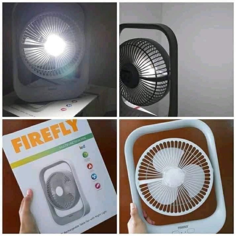 FireFly Rechargeable Fan with led Light Original (7 inches) | Shopee ...