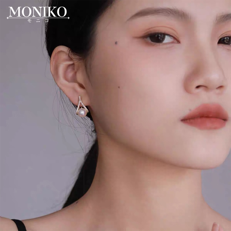 MONIKO Original Design Pearl Earrings jewelry 14K Saudi Gold Plated ...