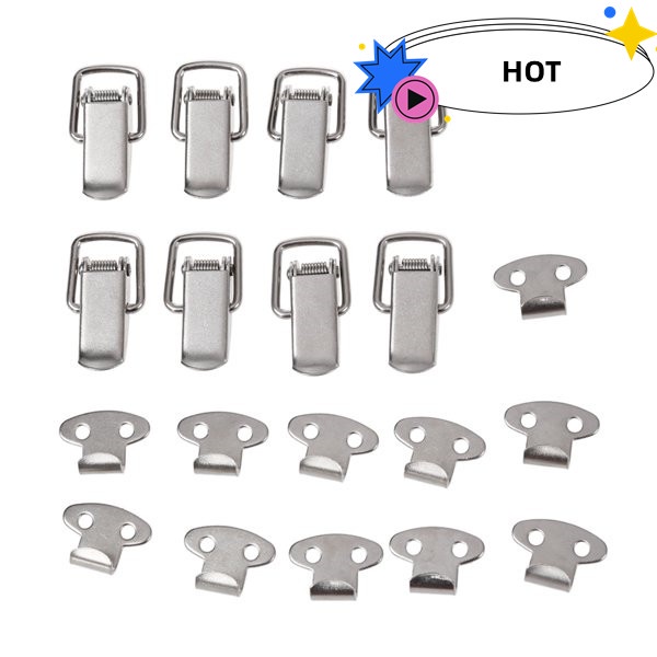 10Pcs Cabinet Spring Loaded Iron Straight Loop Toggle Latch 45Mm Length ...