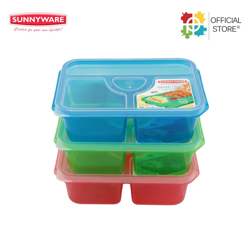 SUNNYWARE 518-BIG Bento Box w/ Sauce Pocket & Spoon & Fork | Shopee ...