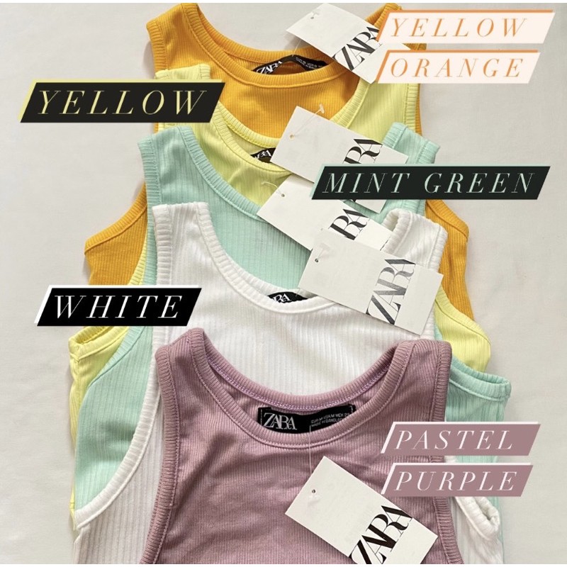 BUNDLE Zara ribbed pastel racerback SET | Shopee Philippines