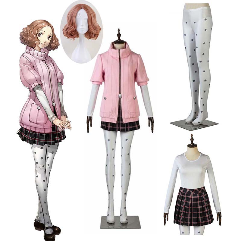 5PCS Persona 5 Okumura Haru Cosplay costume Carnaval Halloween women ...