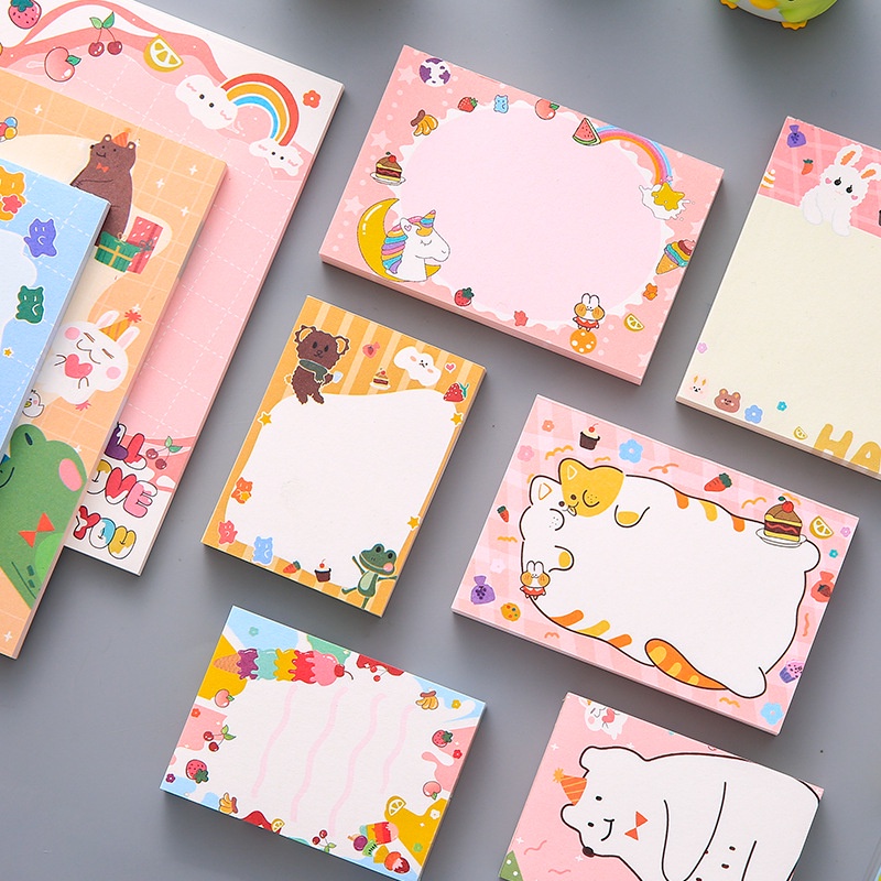 Kawaii Memo Notes 80 sheets Kraft Paper Post-it notes Creative Notepad ...