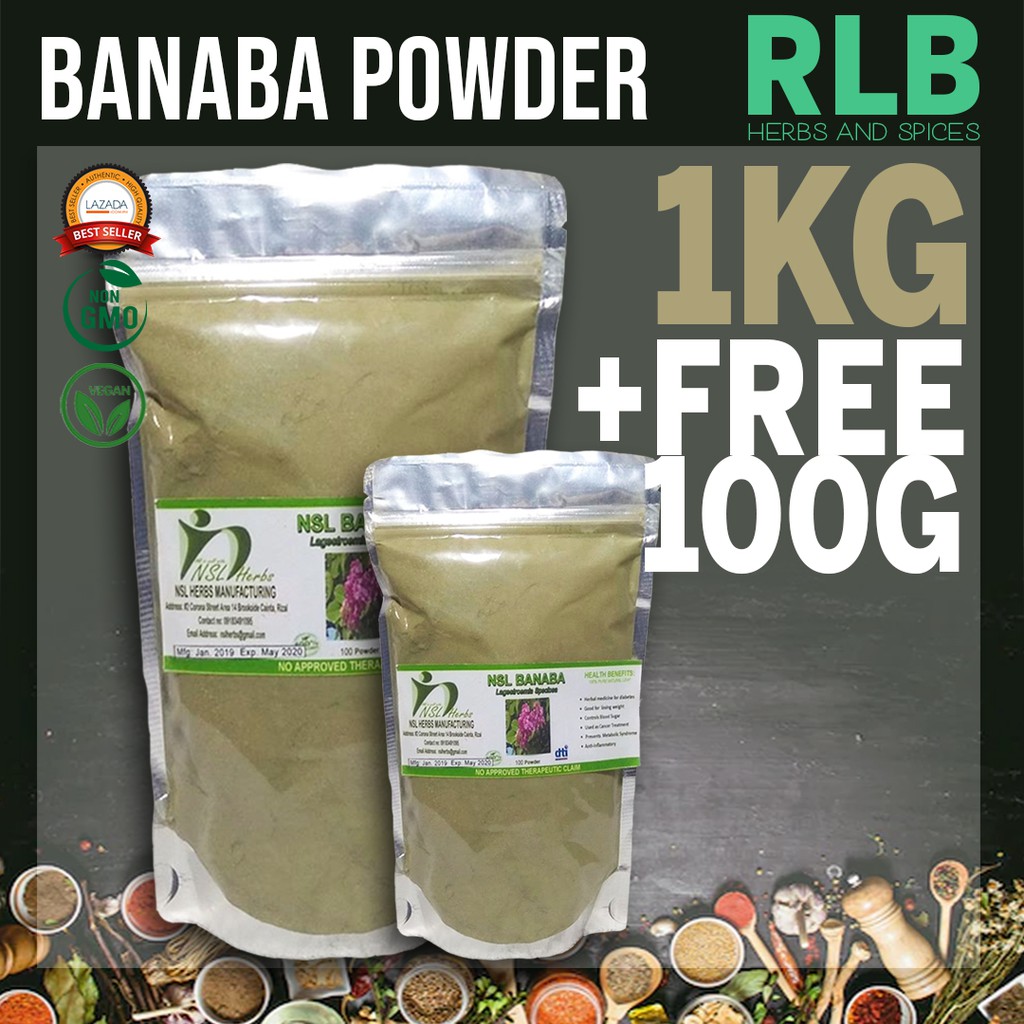 1 Kilogram + FREE 100 grams Organic Pure Natural Banaba Powder - For ...