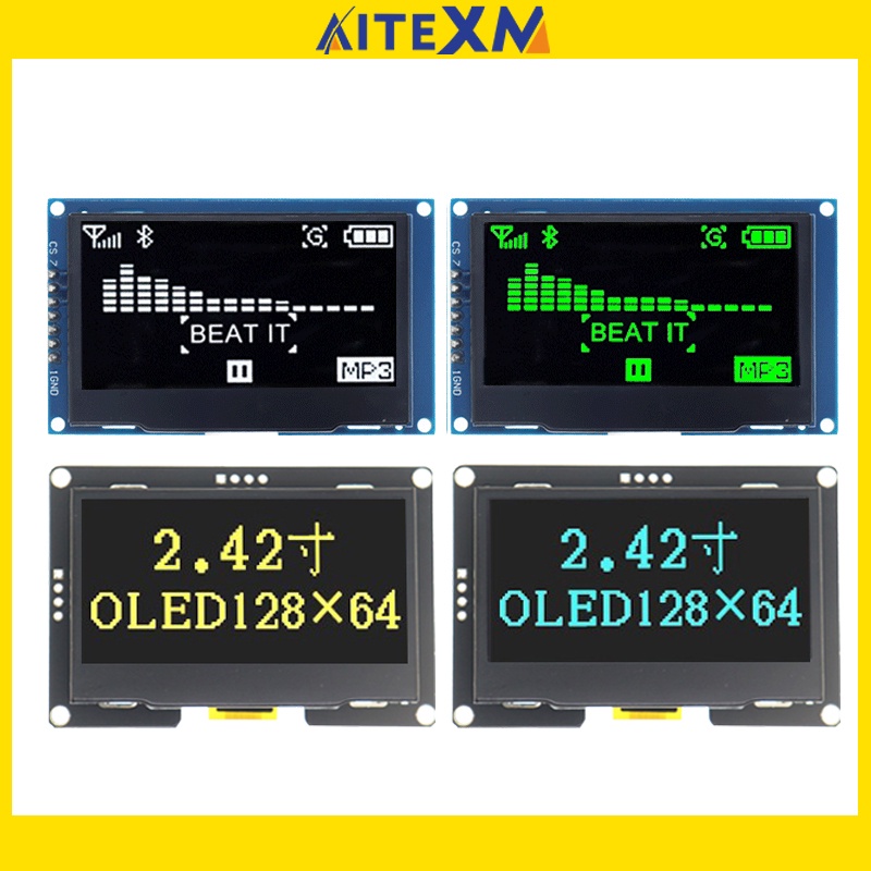 24 242 Inch 128x64 Oled Lcd Display Module Ssd1309 12864 7 Pin Spiiic I2c Serial Interface 