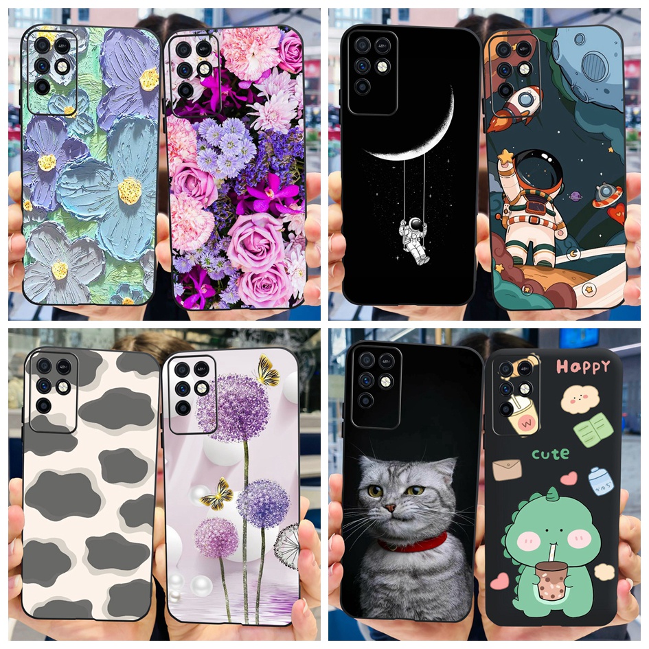 Infinix Note 10 Pro NFC Case Lovely Astronaut Flower Painted Soft Back ...