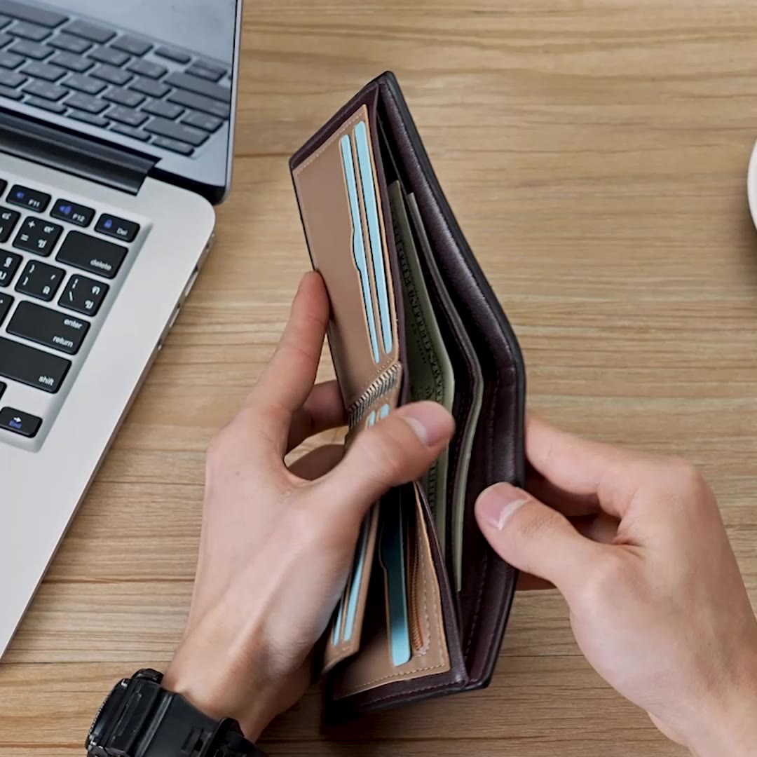 1 Piece Retro Men's Bi-fold Short Wallet Youth Fashion Stitching ...