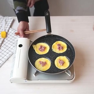 Teflon Egg 4-hole Non-Stick Frying Pan Egg Pancake 4-hole Round & Love ...