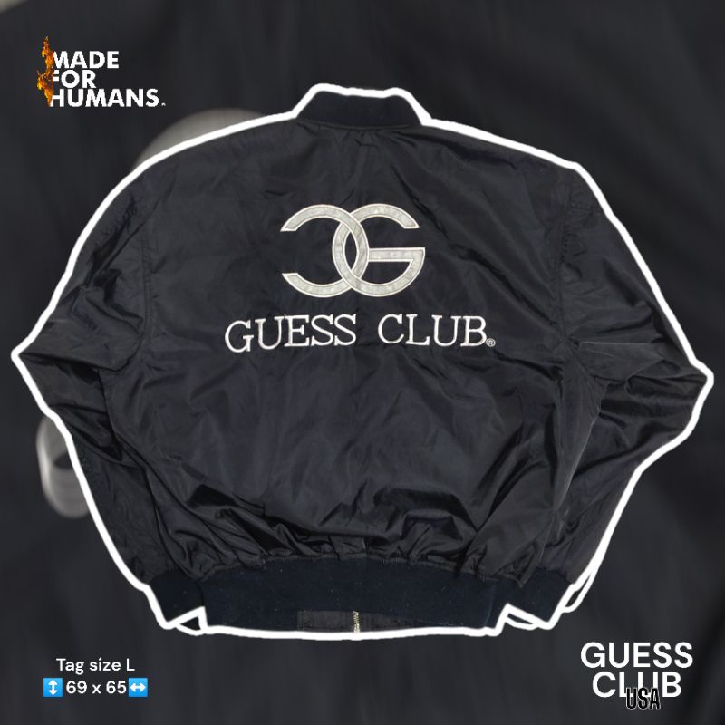 Vintage Guess Club Big logo Jacket Scnd Original | Shopee Philippines