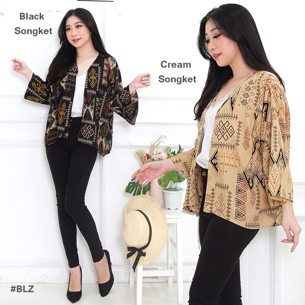 Jakartafashion semi blazer cardigan layered batik tribal bohemian ...