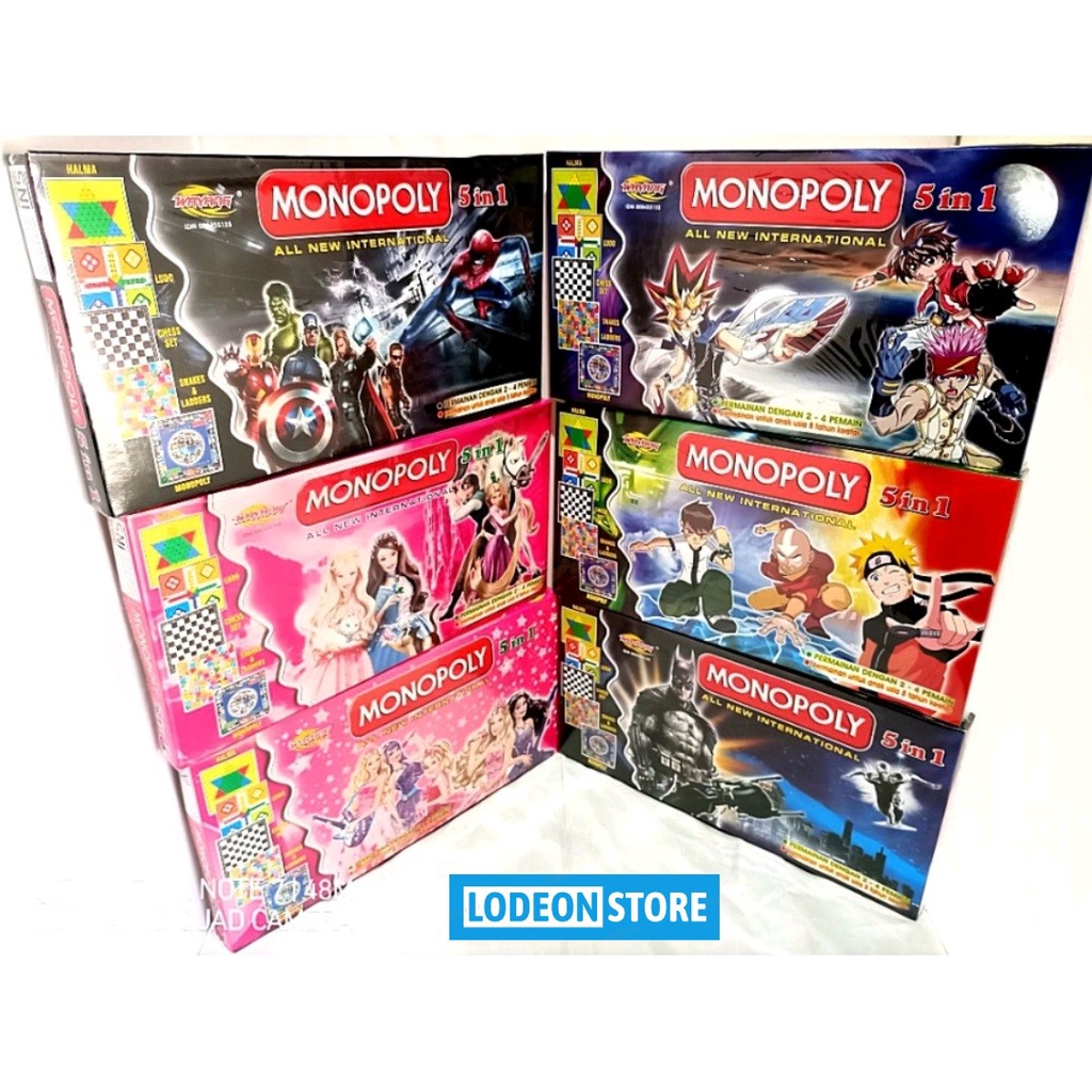 5 in 1 Monopoly Family Toy Monopoly Halma Snakes and Ladders Ludo Chess ...