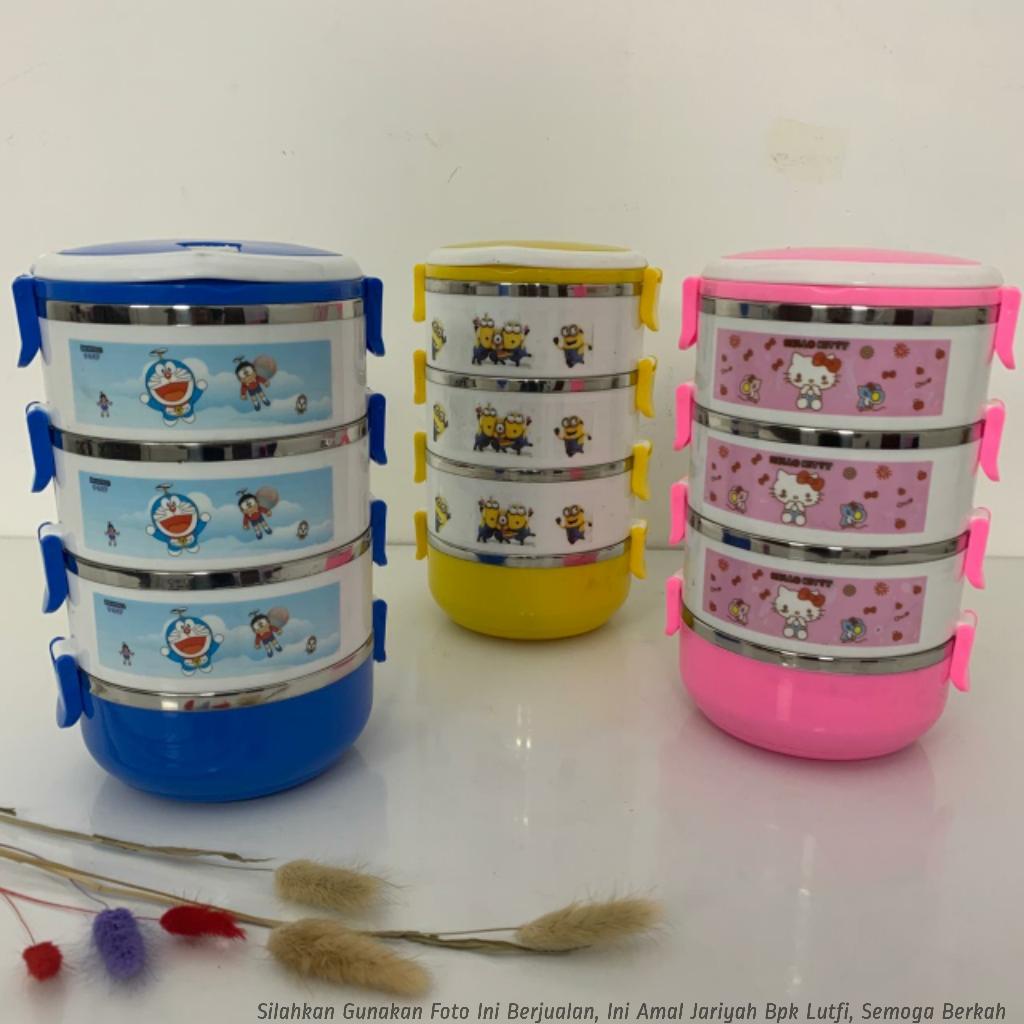 Rantang LUNCH BOX 4 LAYERS CUTE PINK HELLO KITTY | Shopee Philippines
