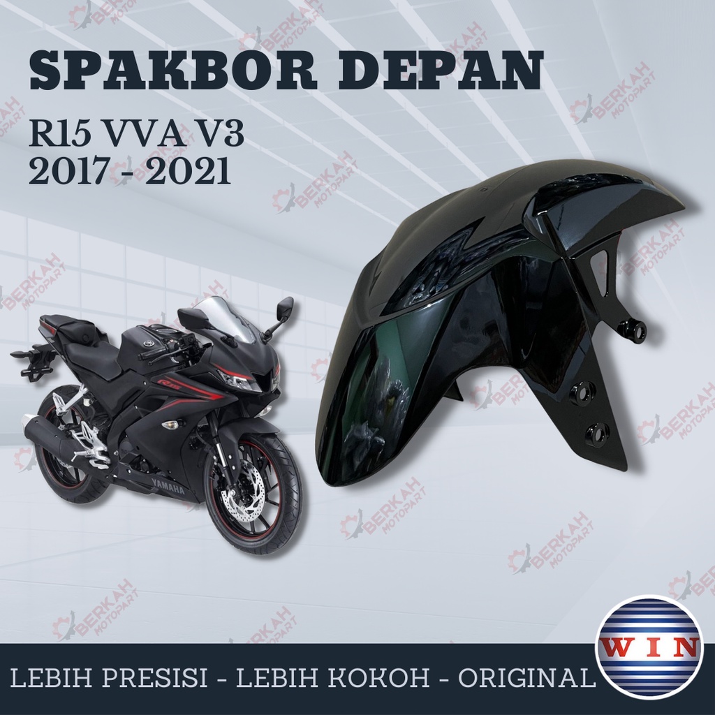 HITAM Front Fender Fender Yamaha R15 New VVA V3 2017 2018 2019 2020 ...