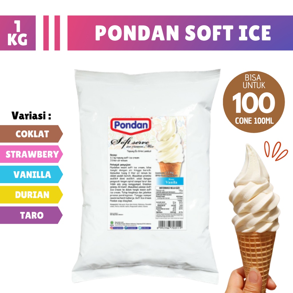Pondan Ice Flour Ice Powder Ice Powder Ice Cream Powder 1KG | Shopee ...