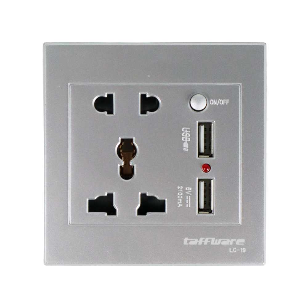 Universal Socket UK EU US 2 USB Port With On Off Switch | Shopee ...