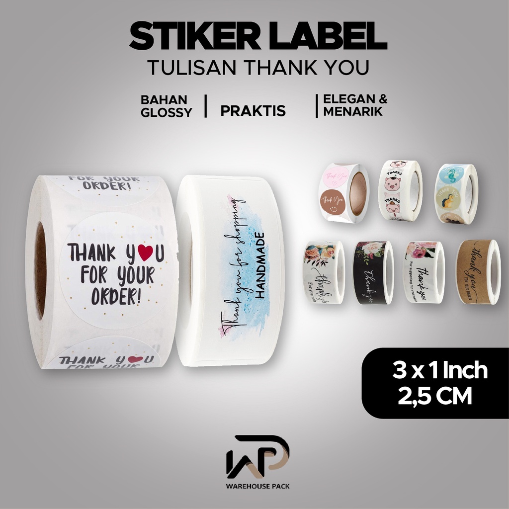 1 roll (500 pcs - 250 pcs) Several Size Variants and Contents of Thank You For Your Order I ...