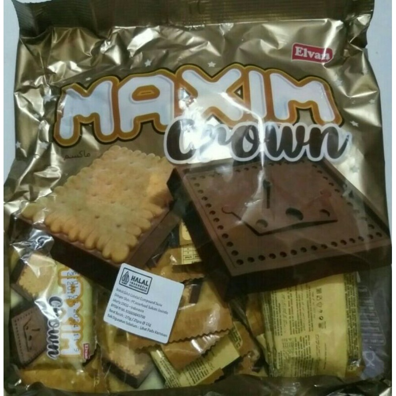 Elvan WAFER CHOCOLATE CHOCOLATE MAXIM CROWN 275GR (11Grx25pcs) | Shopee ...