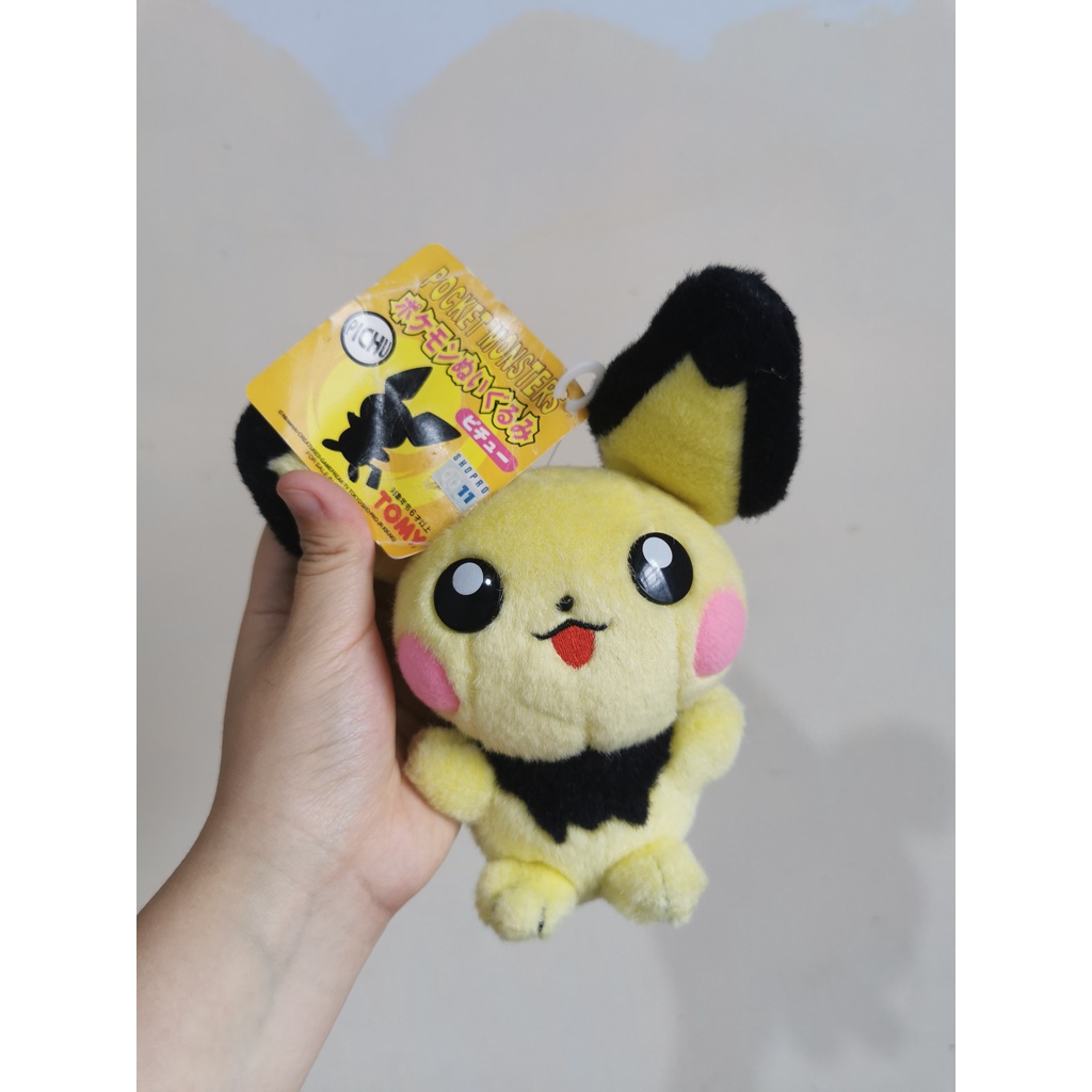 Tomy Brand Fuzzy Plush Fluffy Pokemon Doll Pichu 16cm | Shopee Philippines