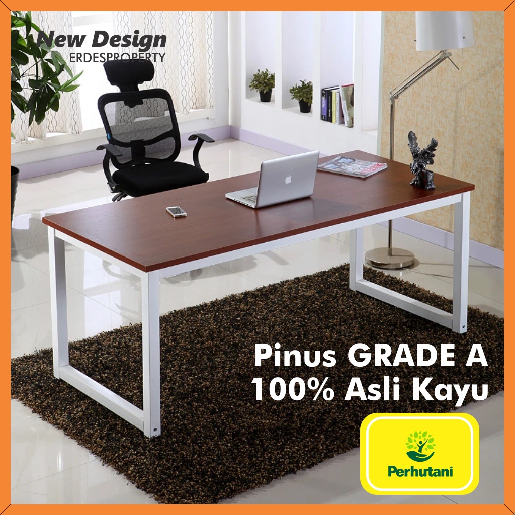 KAYU Genuine Wood Work Table Type Square Legs And Iron Extra Size Can ...