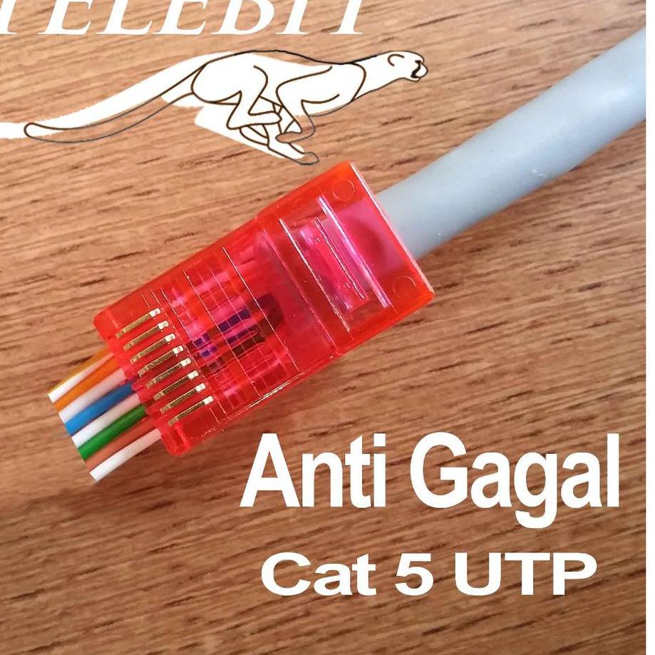 CAT 5E RJ45 Connector Anti-Fail RJ 45 Connector Easy Crimping | Shopee ...