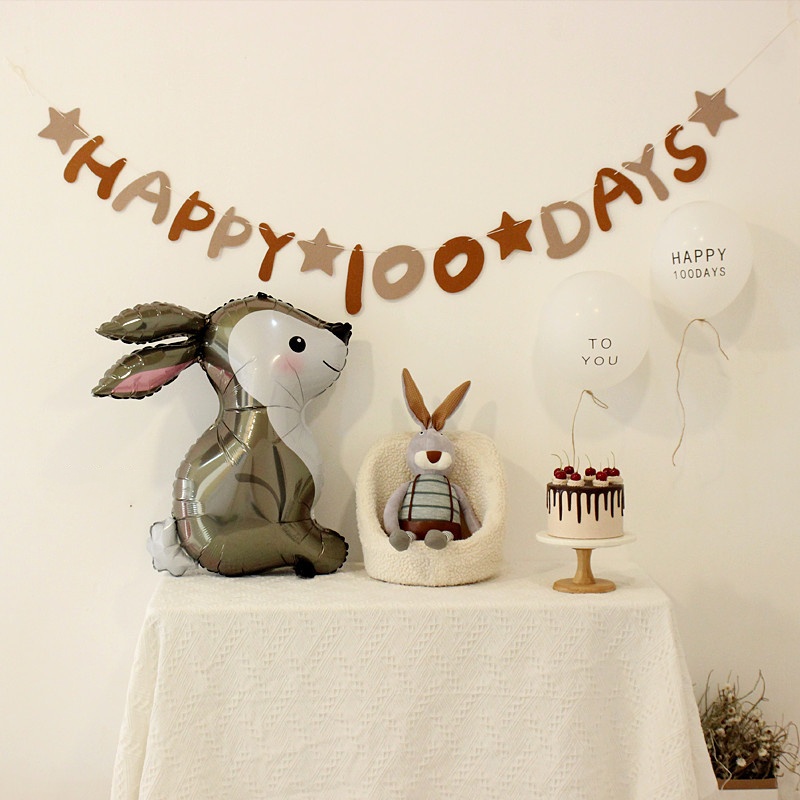 Non woven Happy 100 Days Party Banner Girl Boy 30 Days Baby Shower ...