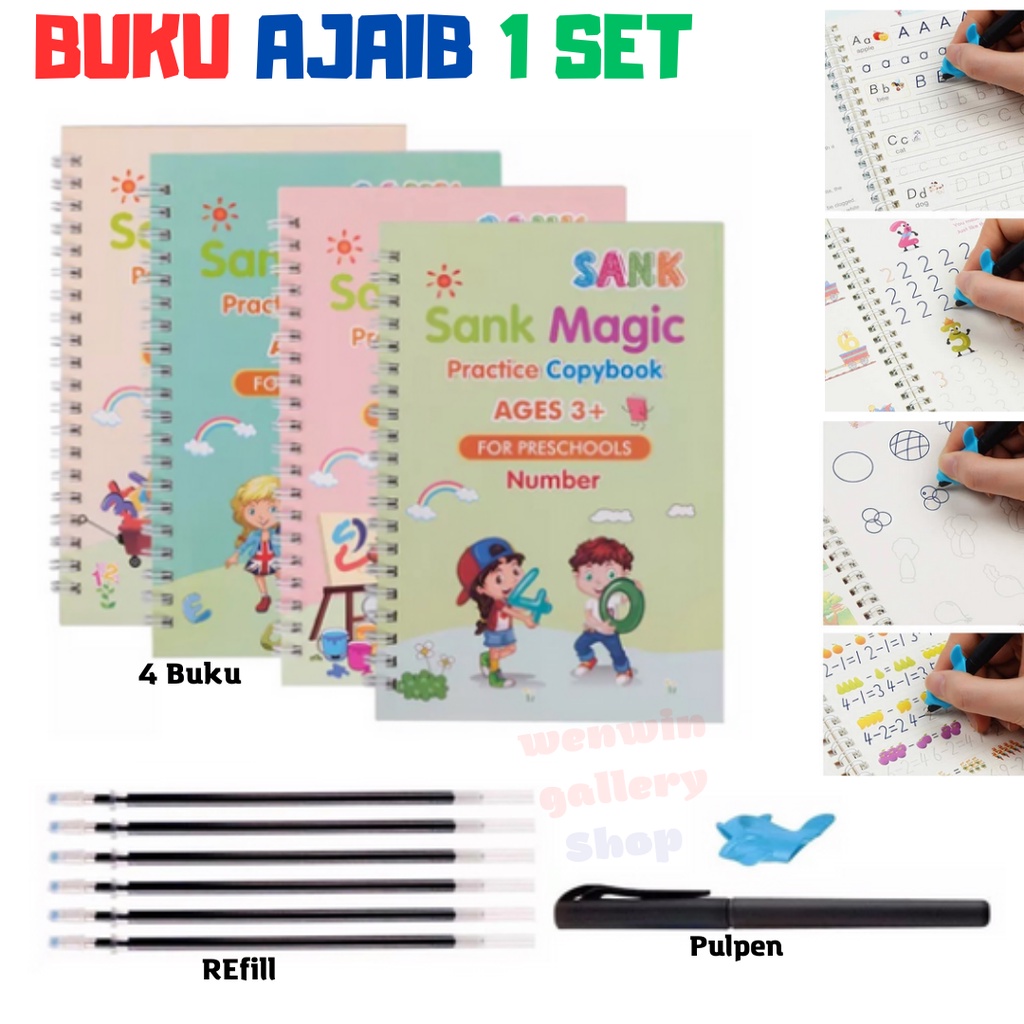 Children's Magic Book Magic Sank Book 1 Set Learning Practice Writing ...