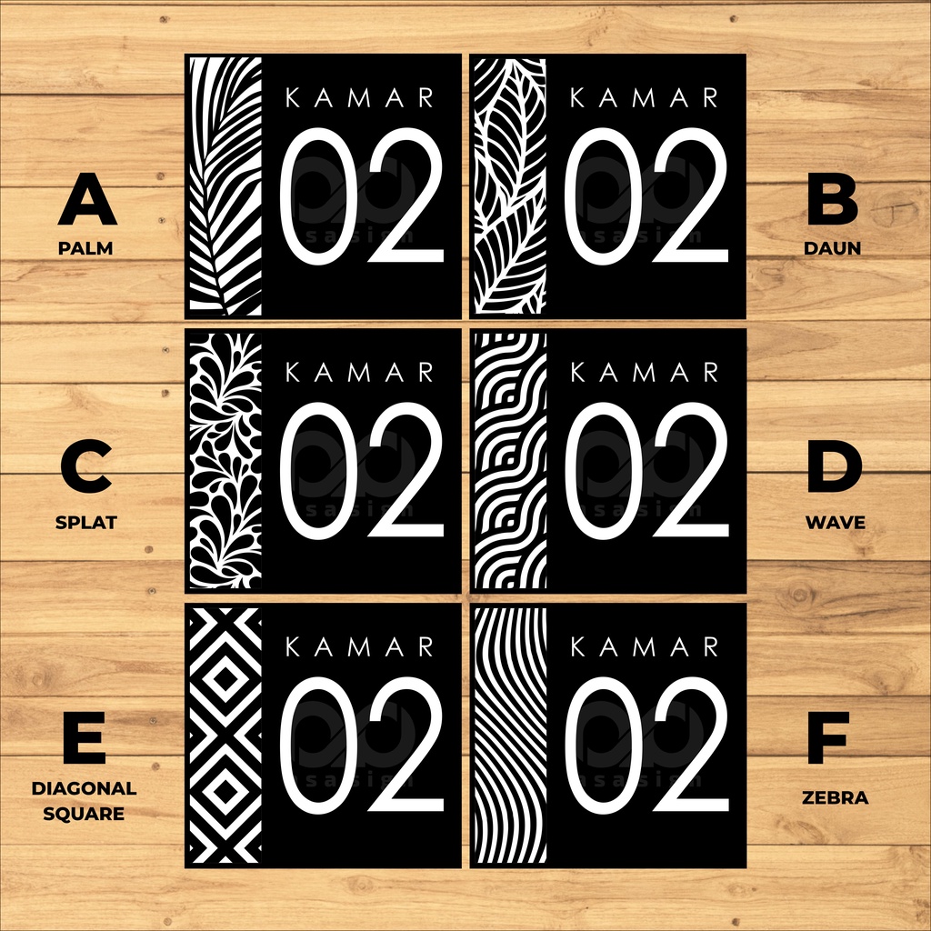 Room DOOR NUMBER STICKER BOARD / BOARDER / HOTEL Vinnyl material ...