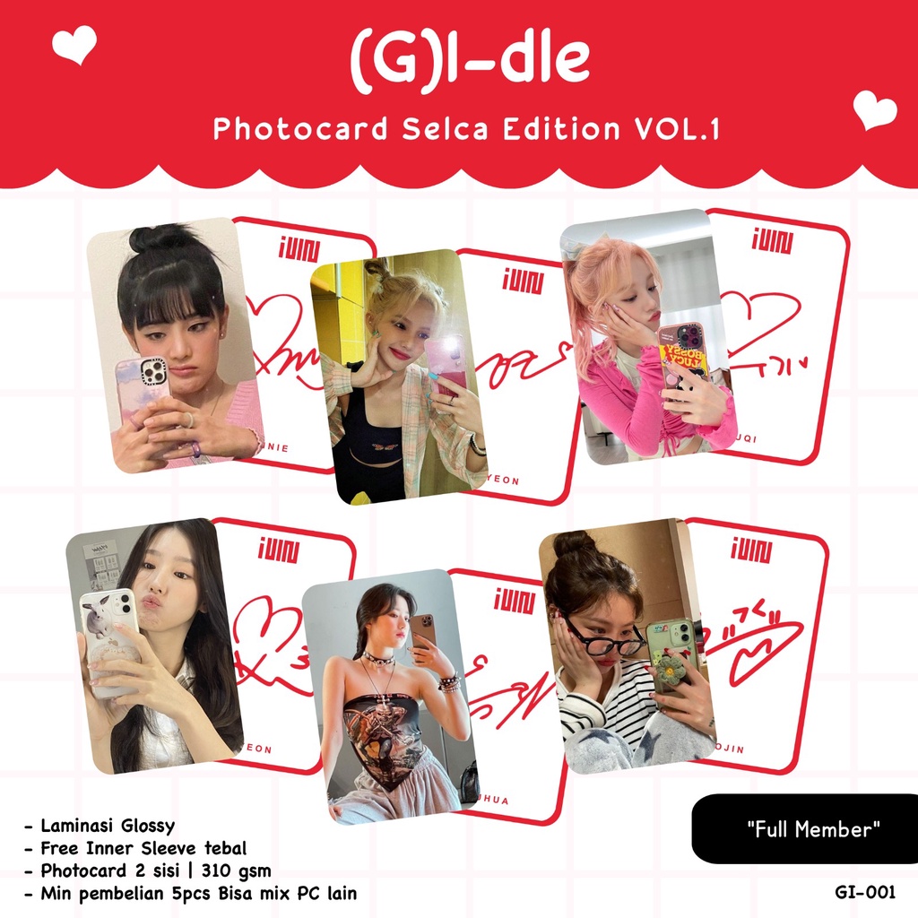 PHOTOCARD (G)1-DLE MIRROR SELFIE SELECTA EDITION VOL.1 GLOSSY FRONT ...