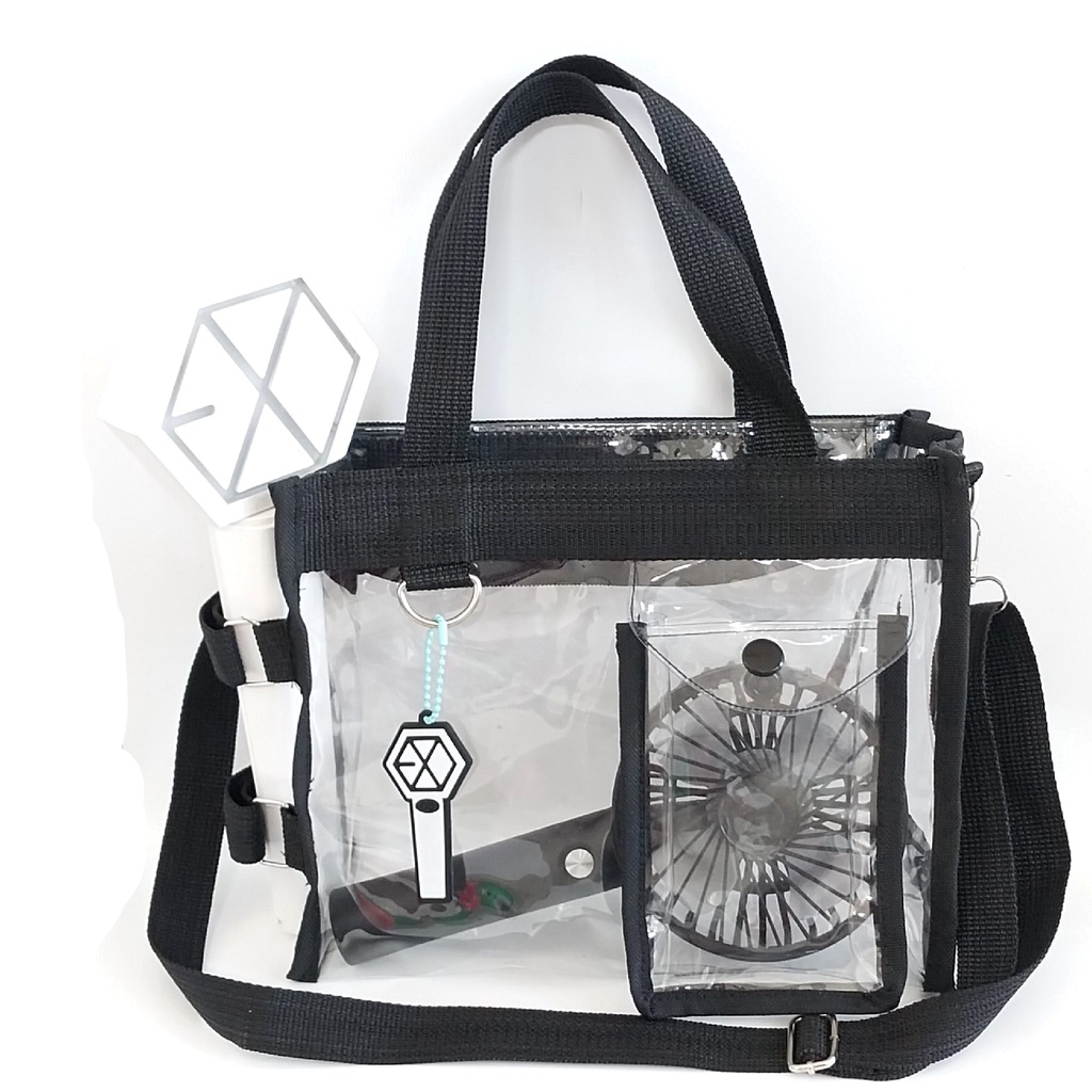 Transparent PVC Sling Bag - Concert Bag - Mica Zipper Bag - KPOP Bag ...