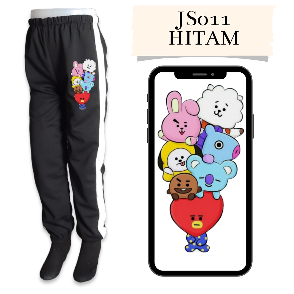 Js011 Dark Series Jogger Pants One Strip Motif Sablon K-POP Army BT12 ...