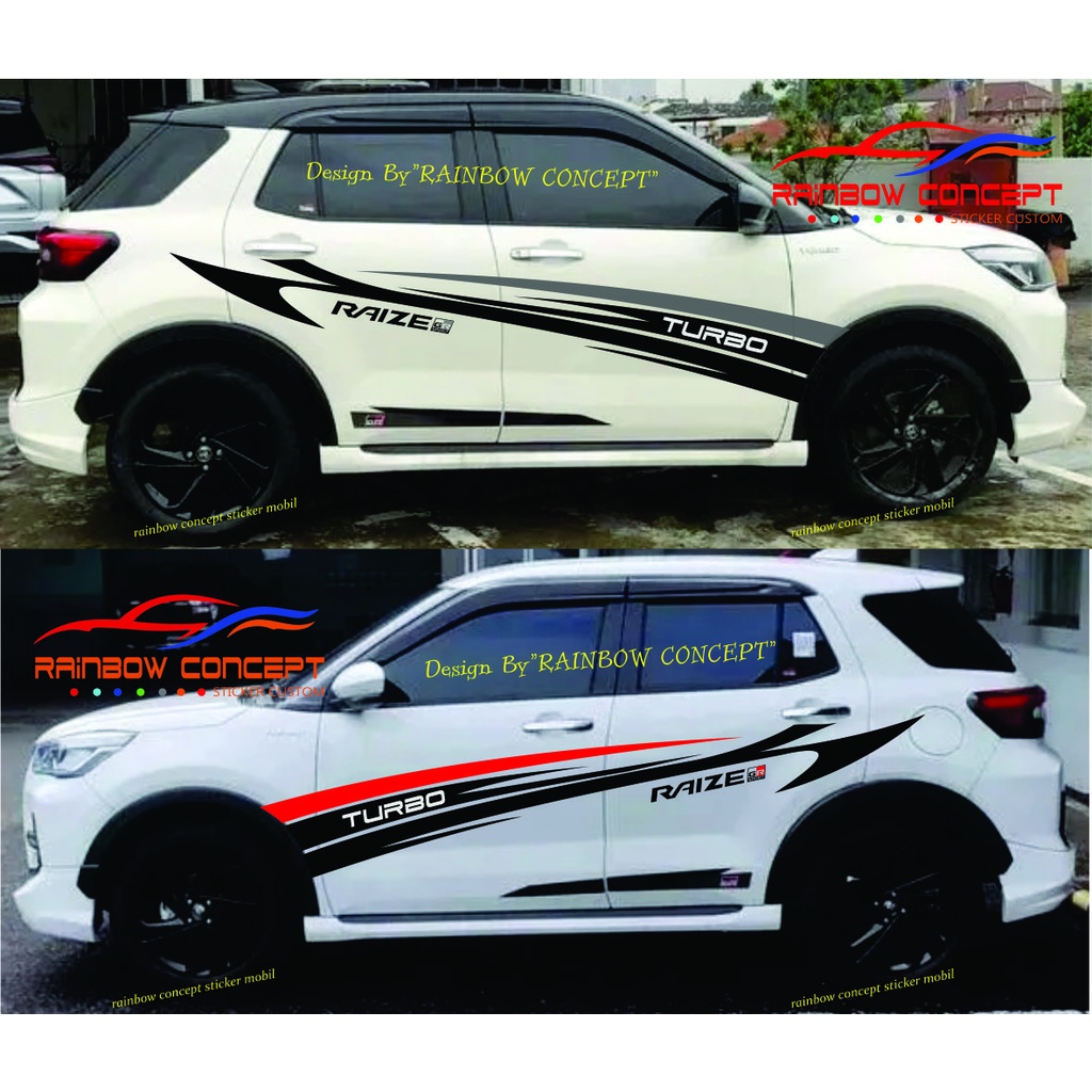 Toyota all new raize stripe turbo full body car stickers, all new raize ...