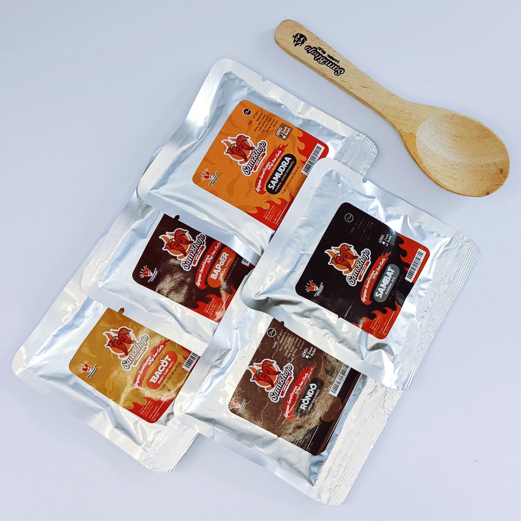 Sambhojo - Package Sambal Sachet Full Topping 15pc, Sambal Baby Squid ...
