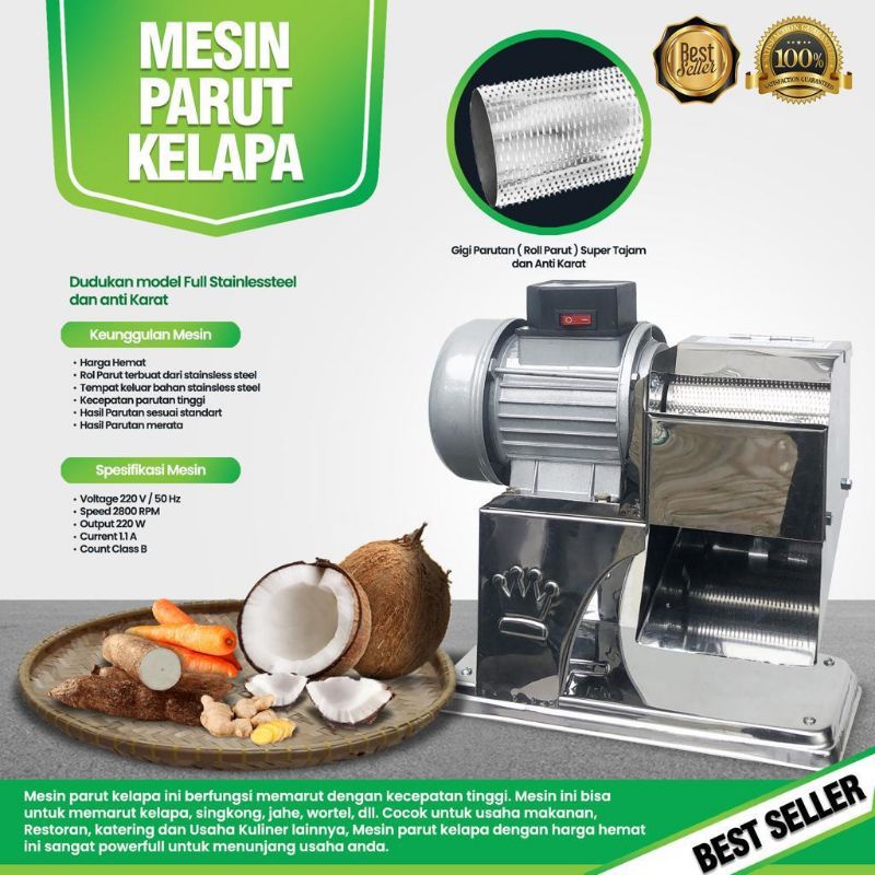 MESIN Electric Grater | Multipurpose grater | Grated Coconut, Cassava ...