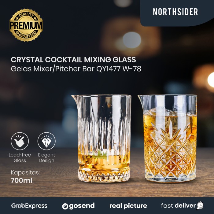Pitch Cocktail Mixing Glass Crystal Bar Mixing Pitcher Thick Mixer ...