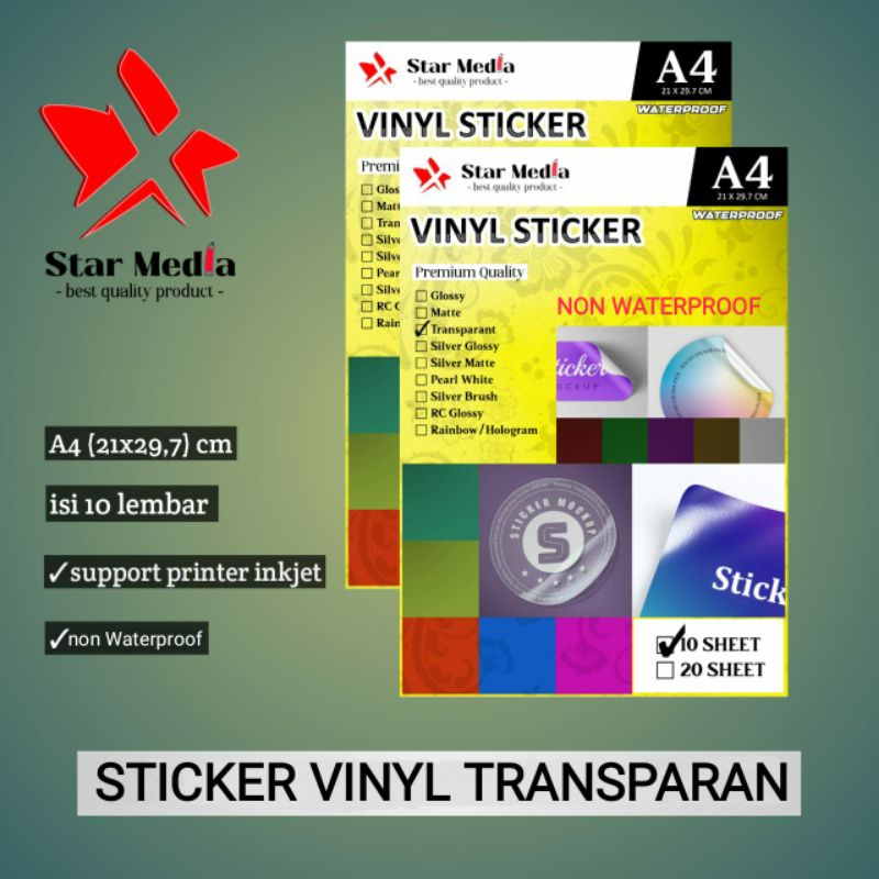 150 GSM A4 Transparent Vinyl Sticker Paper contains 20 sheets / 150 ...