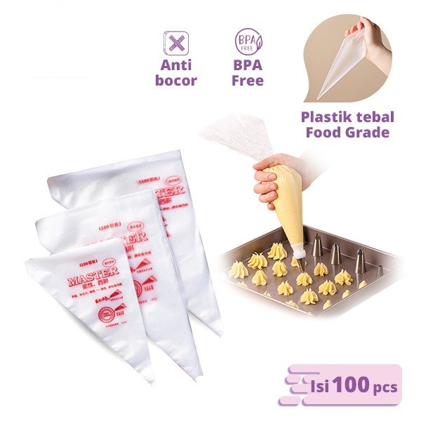 Plastic Triangle Buttercream Papping Bag Piping Bag Contains 100 Pcs ...