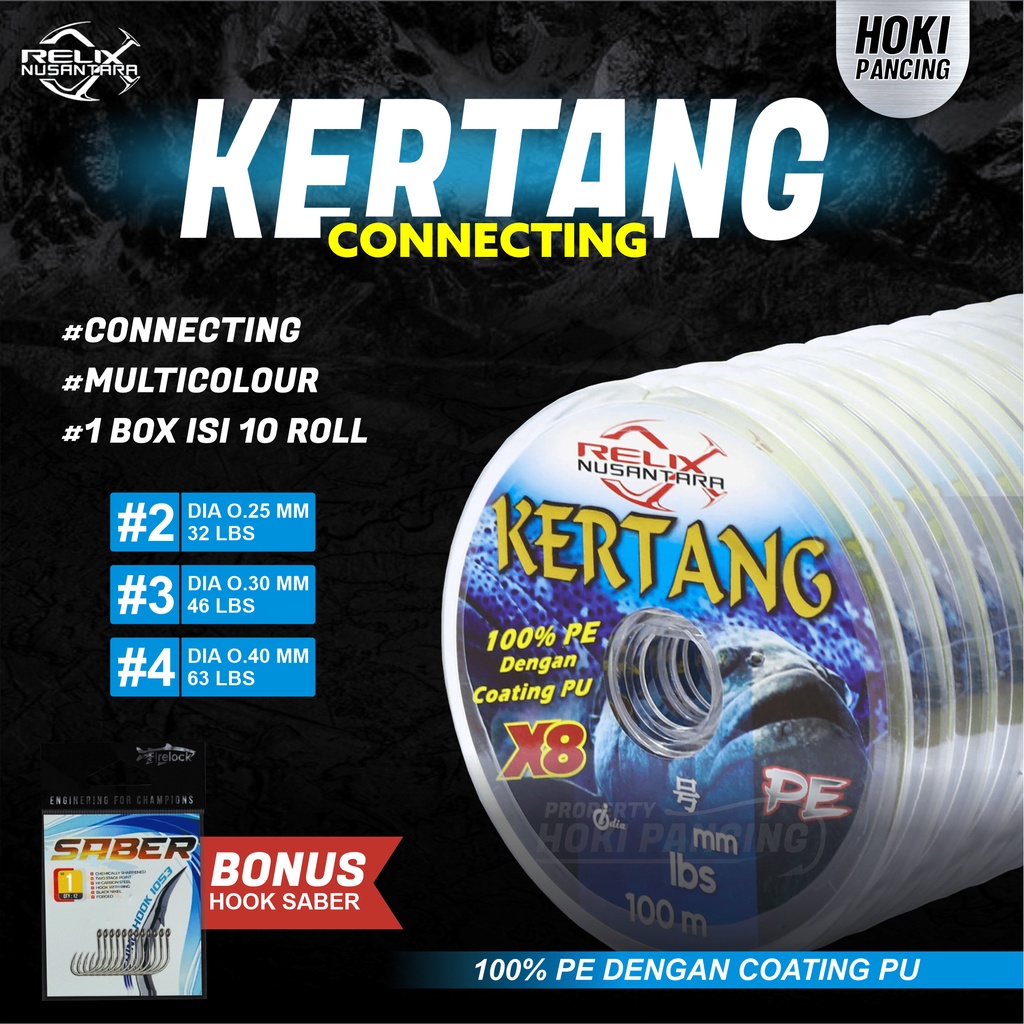 Pe String Kertang X8 Relix Nusantara PE String Connecting Fishing Line 100 Meters Multicolour ...