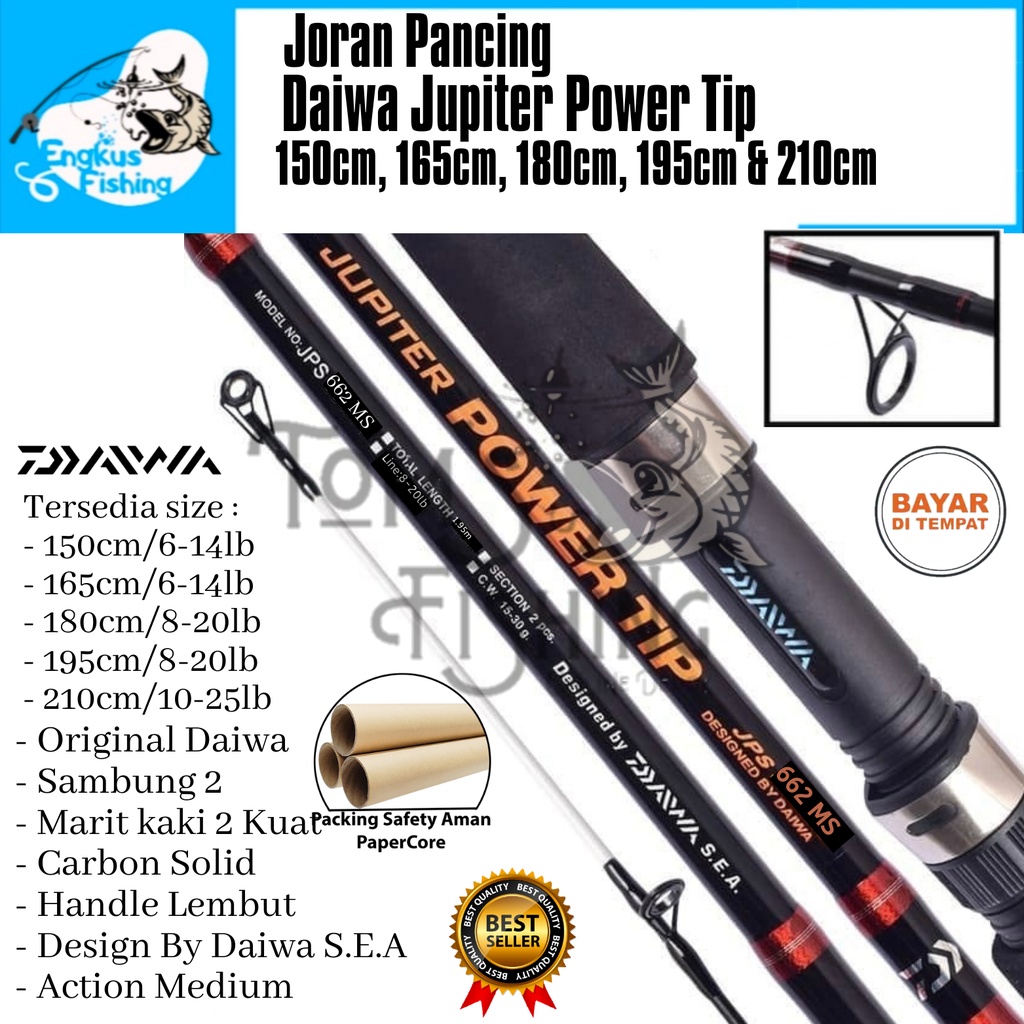 Daiwa Jupiter Fishing Rod Power Tip 150cm - 210cm (Original) Solid ...