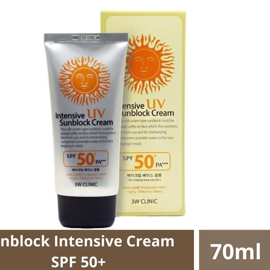 3w CLINIC Sunscreen Intensive UV Sunblock Cream 70ml (SPF50+ PA+++) | Shopee Philippines